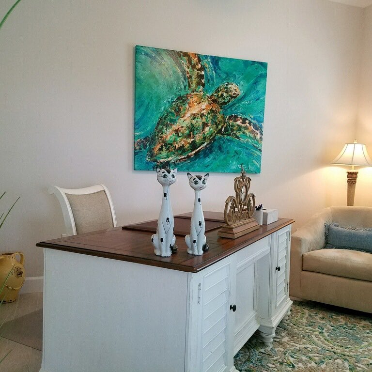 "The Turquoise" - Sea Turtle Art by Pasta Pantaleo